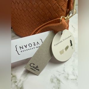 Calin Collection | Bags | Calin Collection Woven Burnt Orange Vegan ...